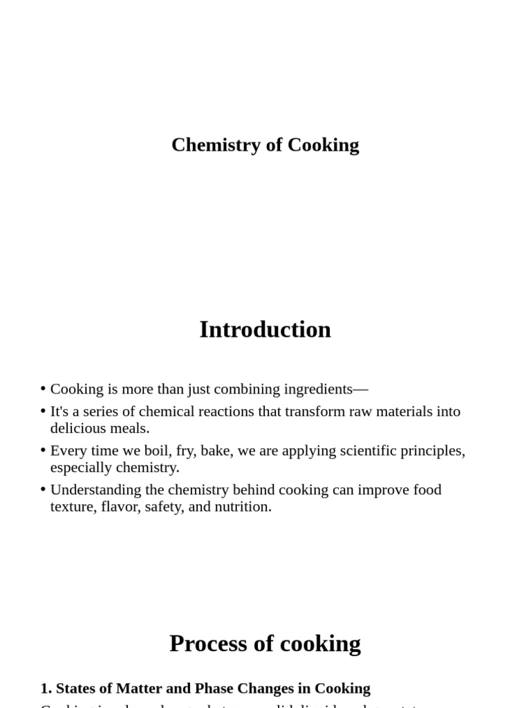 Chemistry of Cooking | PDF | Cooking | Breads