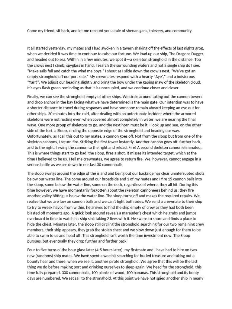 Sea of Thieves - Sloop Vs Gally x2 | PDF