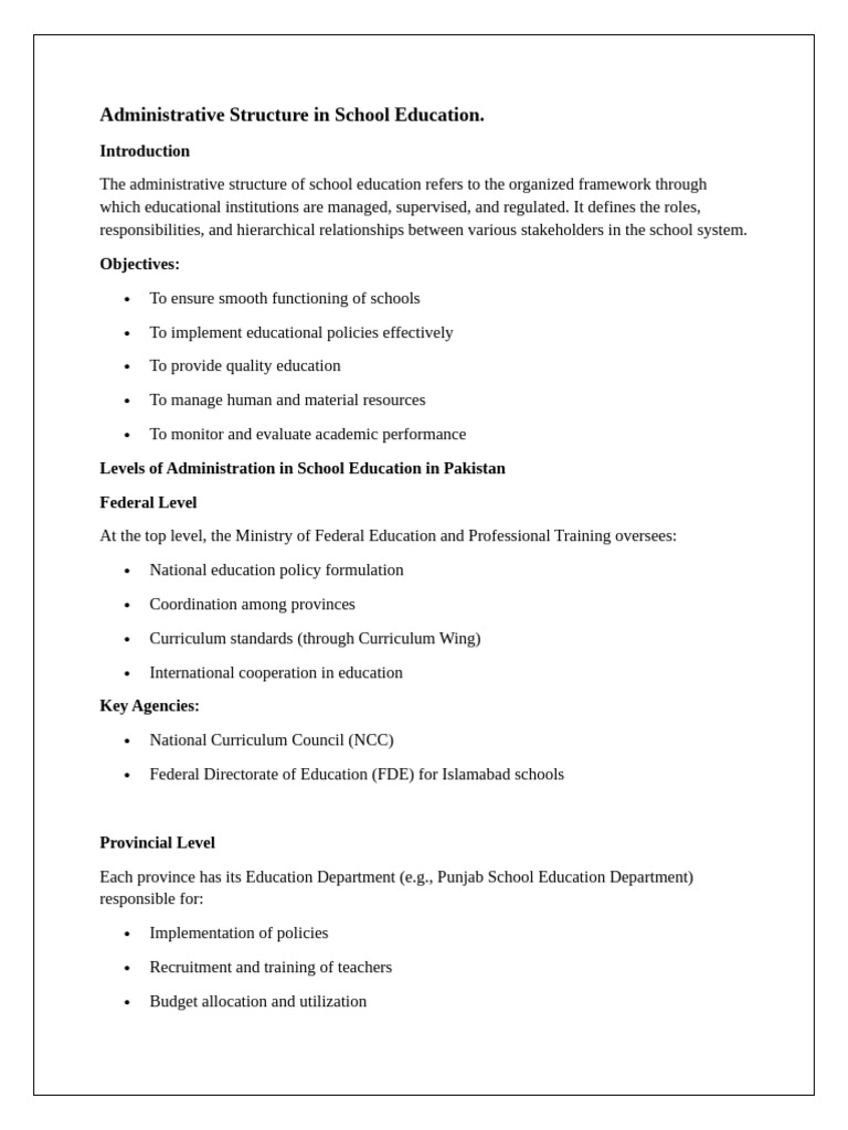 School Administration Structure Overview | PDF | Policy | Curriculum