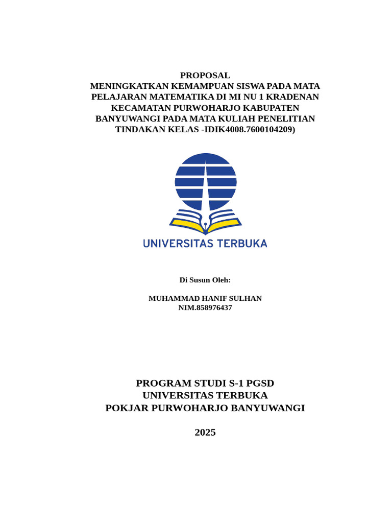 1. sampul laporan ptk | PDF