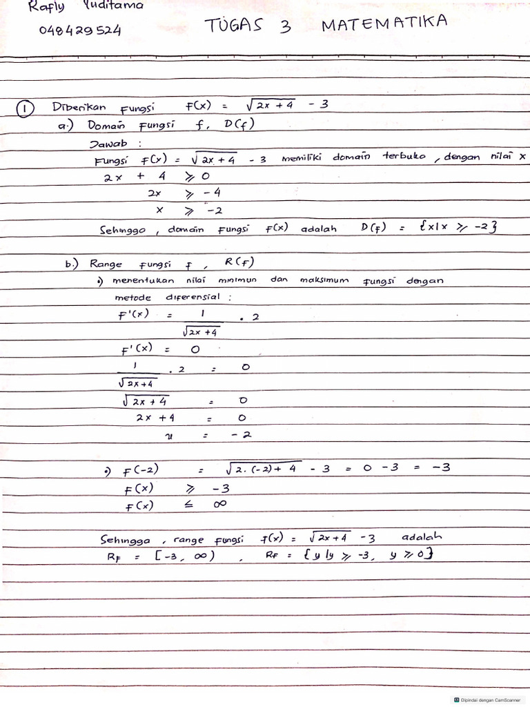 Tugas 3 Pengantar Matematika - Rafly Yuditama | PDF
