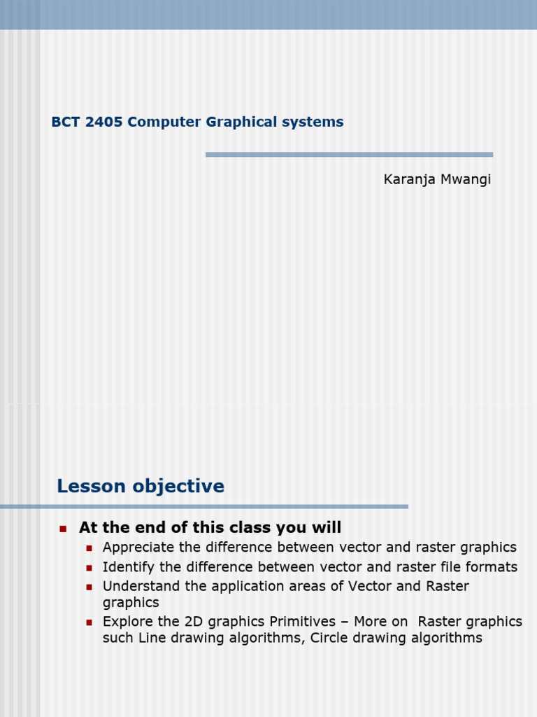 LECTURE 1 Computer Graphics BCT 2405 | PDF | Liquid Crystal Display ...