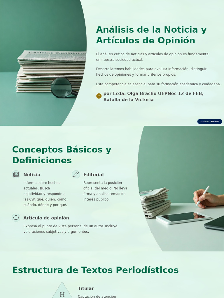 Analisis de La Noticia y Articulos de Opinion | PDF | Cognición ...