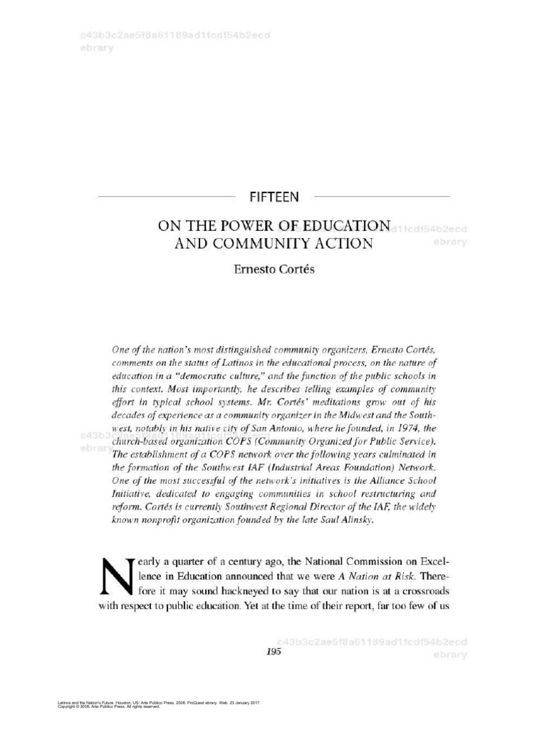 Cortes. On The Power of Education (1) - 1 | PDF