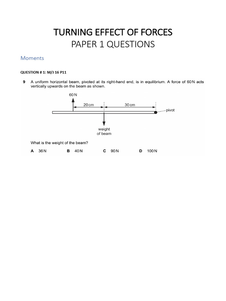 Turning Effects of Forces P1 2022 10 24 15 - 21 - 25 | PDF