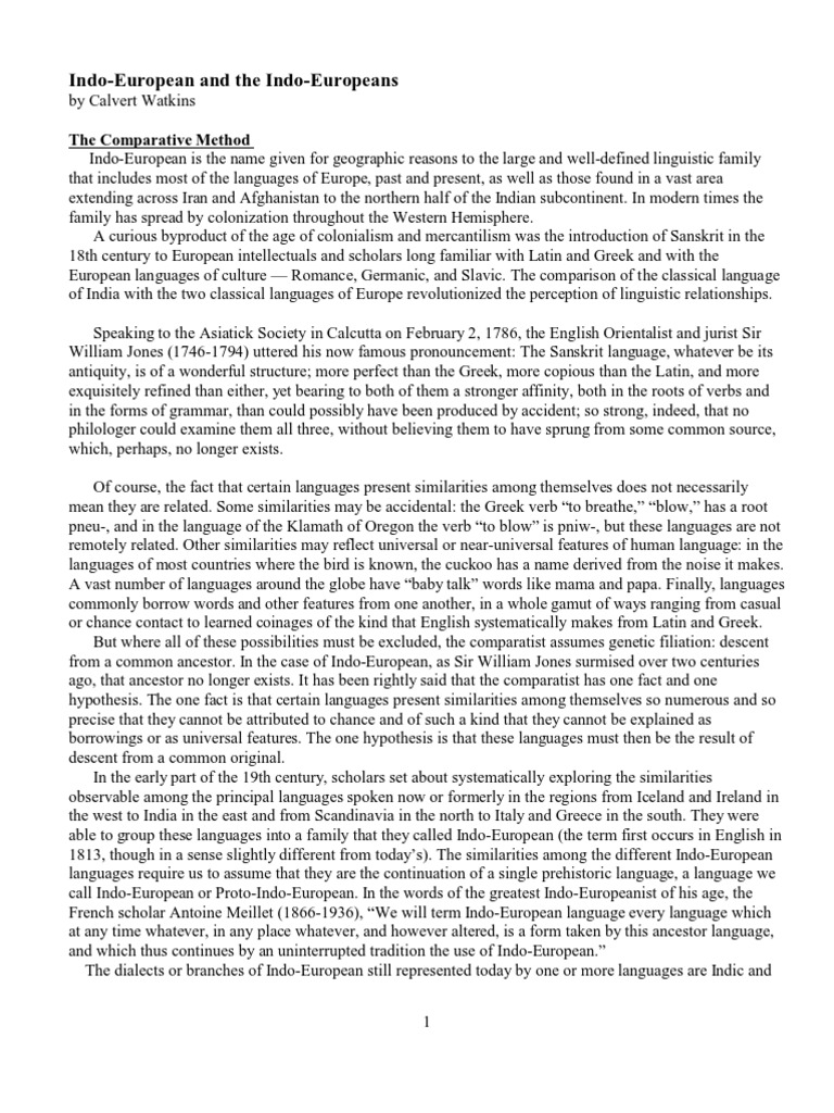 Indo-European and The Indo-Europeans | PDF | Grammatical Gender | Greek ...