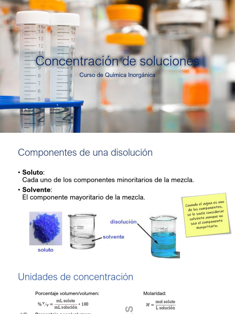 Concentración de Soluciones | PDF | Concentración | Ácido nítrico