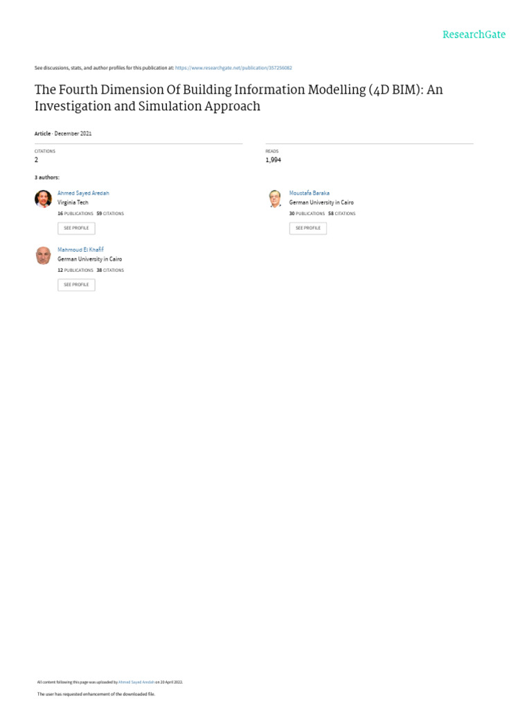 The Fourth Dimension of Building Information Modelling 4D BIM An ...