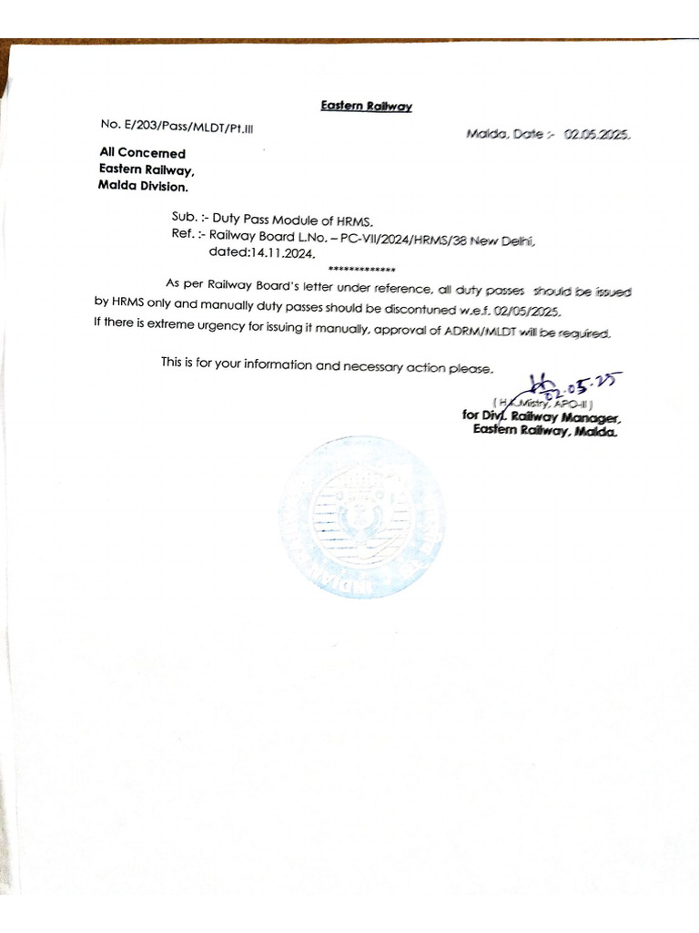 Duty Pass in HRMS | PDF