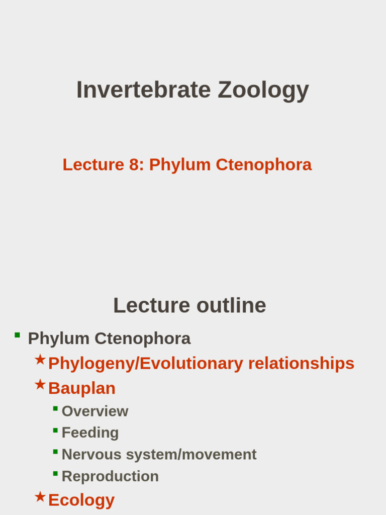 Ctenophora: Overview and Key Features | PDF | Zoology | Biology