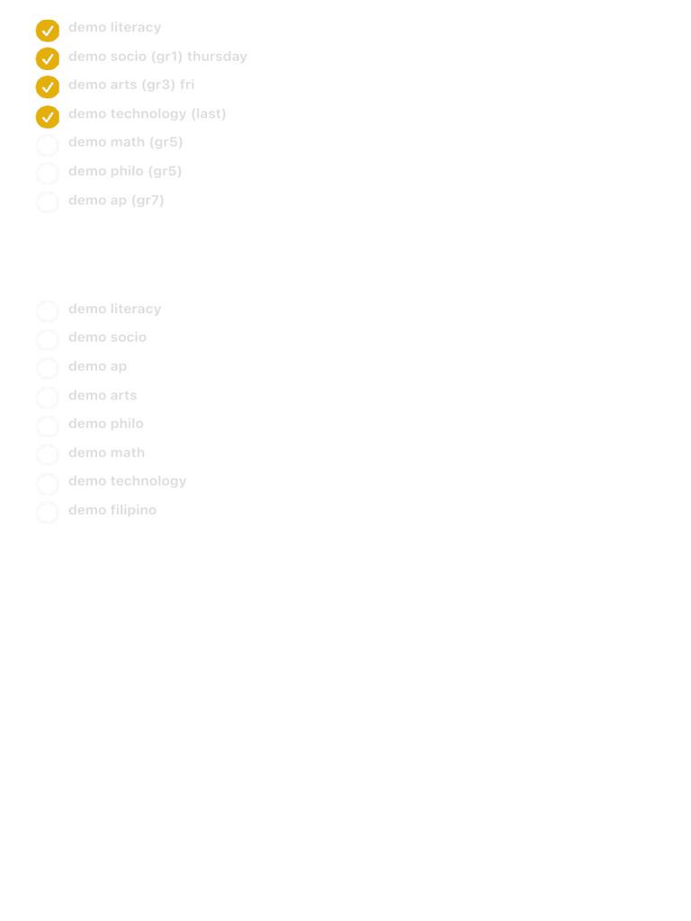 Demo Schedule for Various Subjects | PDF