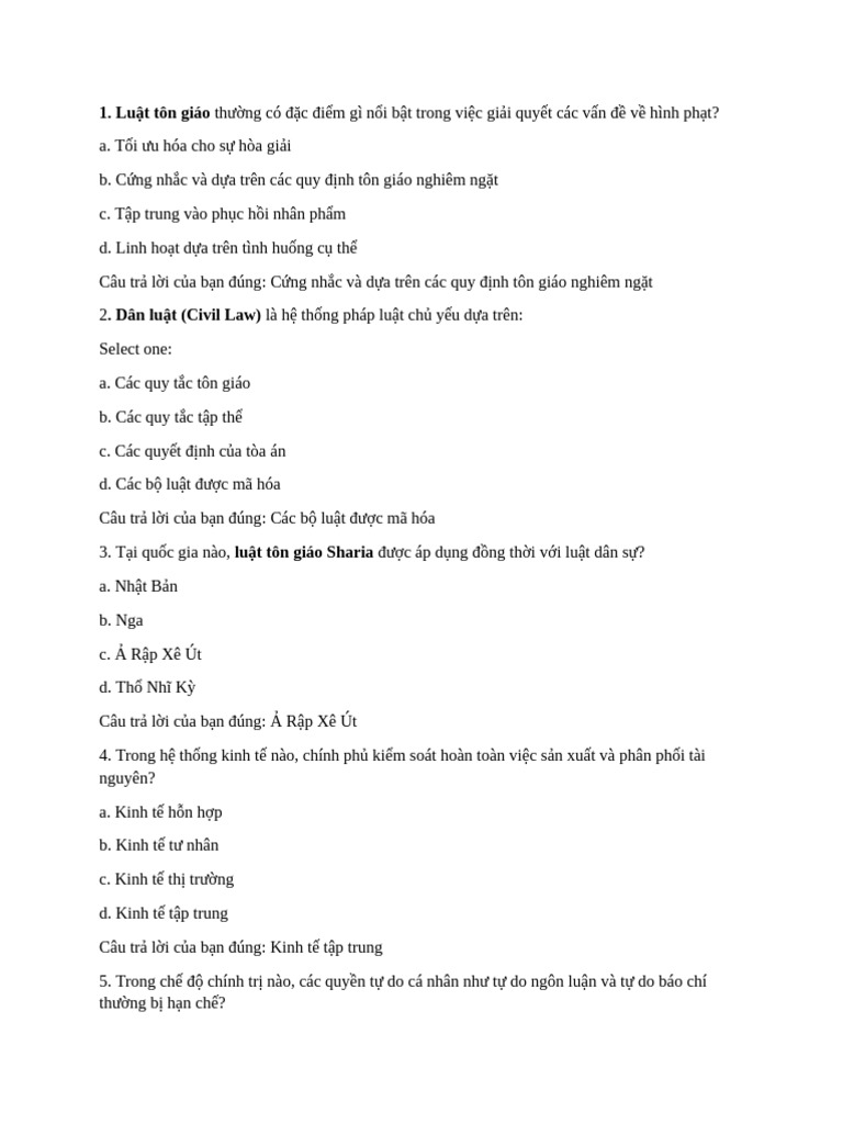 Trắc nghiệm E KDQT | PDF