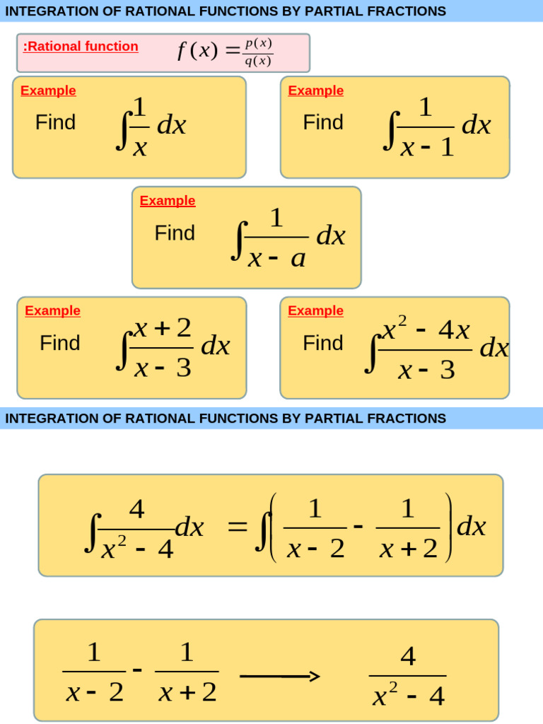 Integration of Rational Functions by Partial Fraction | PDF | Numbers | Functions And Mappings