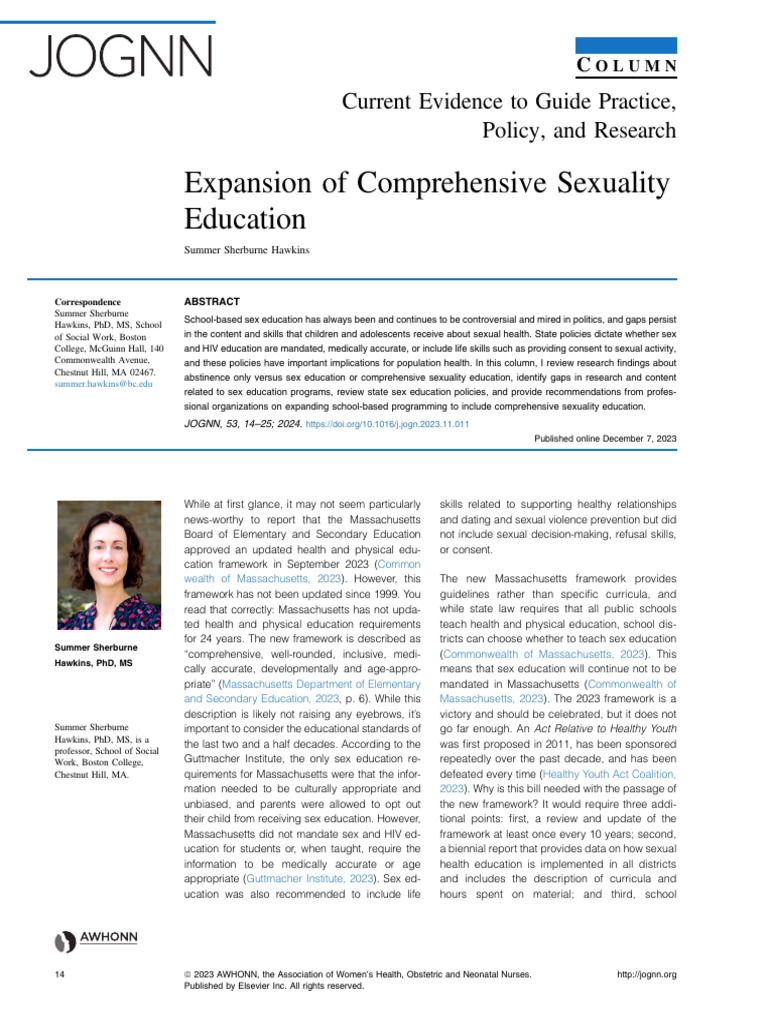 Expanding Comprehensive Sexuality Education | PDF | Sex Education ...