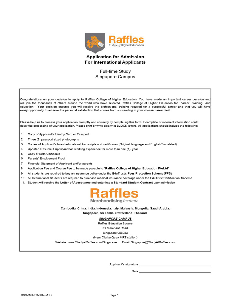 v11.2 RMI Application Form International Students | PDF | Banks ...