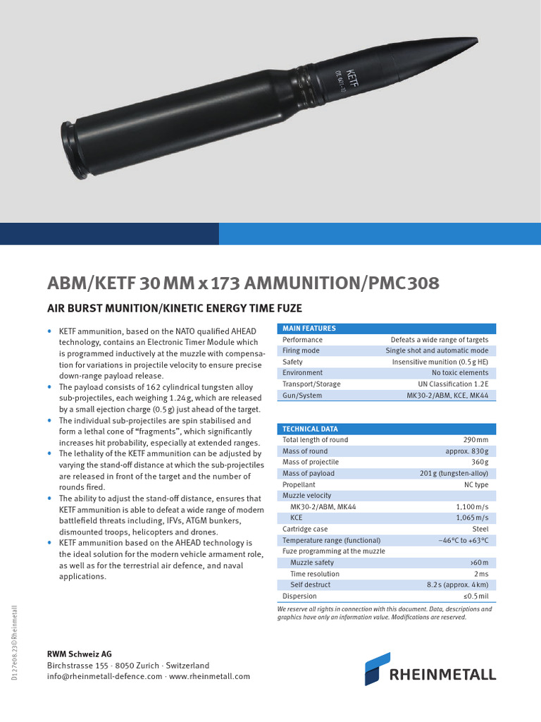 D127e0823 ABM KETF 30x173 PMC308 RWMS | PDF | Ammunition | Gun Barrel