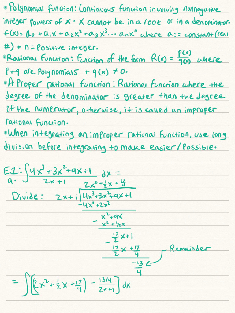 Partial Fractions + Long Division | PDF | Rational Number | Polynomial