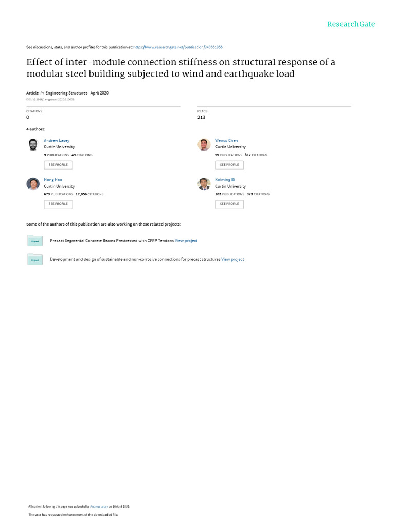 ok-Effect of inter-module connection stiffness on structural response ...