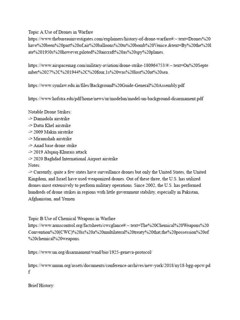 DISEC Background Guide Research | PDF | Chemical Warfare | Chemical Weapon