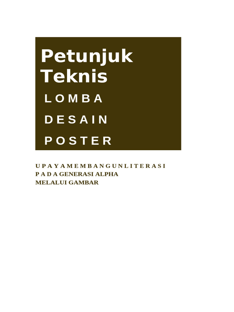 Juknis Lomba Poster MSBS | PDF