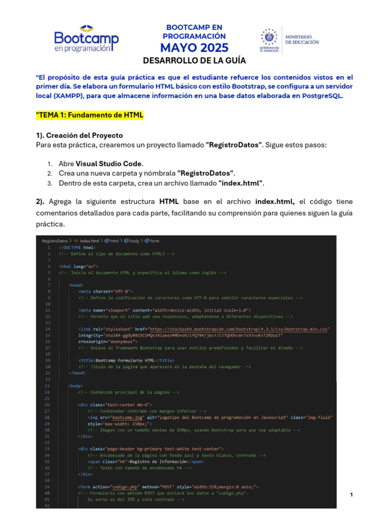 Guía Práctica Día1 - Bootcamp | PDF | Php | Archivo de computadora