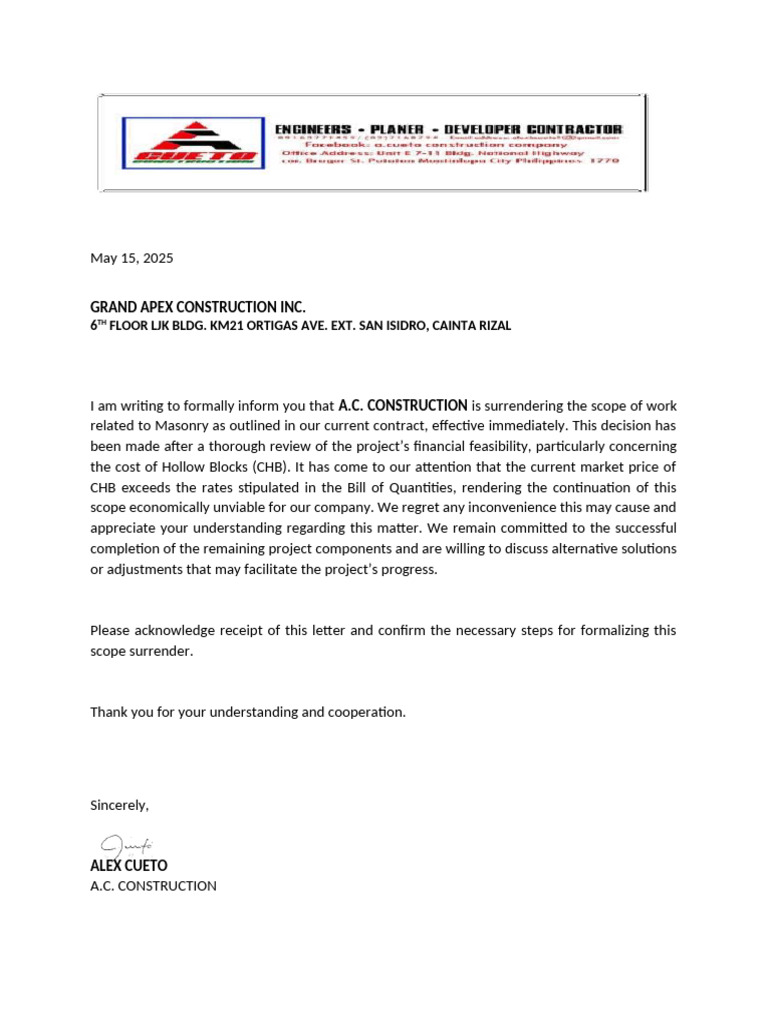 Surrender Masonry Letter - A991d0c0 A21c 4ae7 99fe D2054c2dcedb | PDF