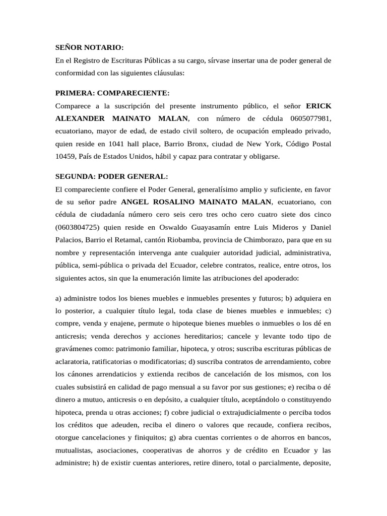 Poder General para Representación Legal | PDF | Condominio | Demanda ...