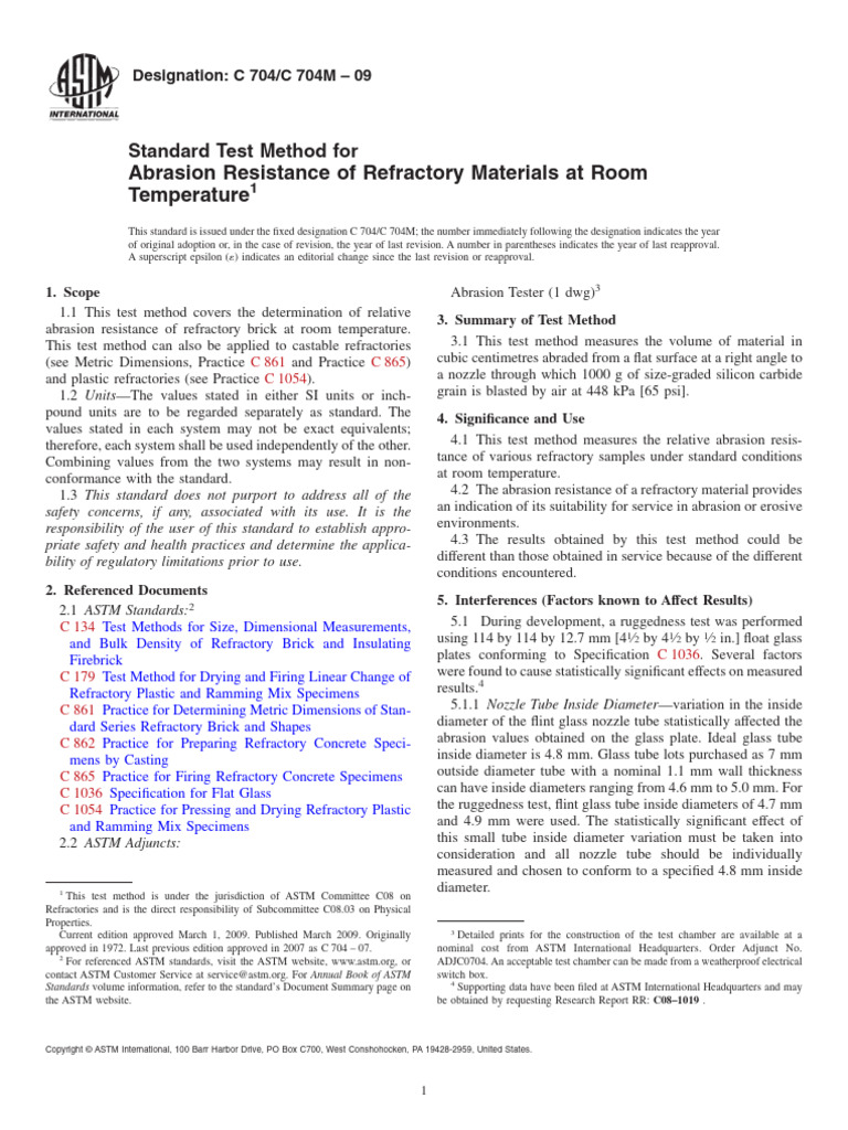 Astm C704 | PDF | Refractory | Pressure Measurement