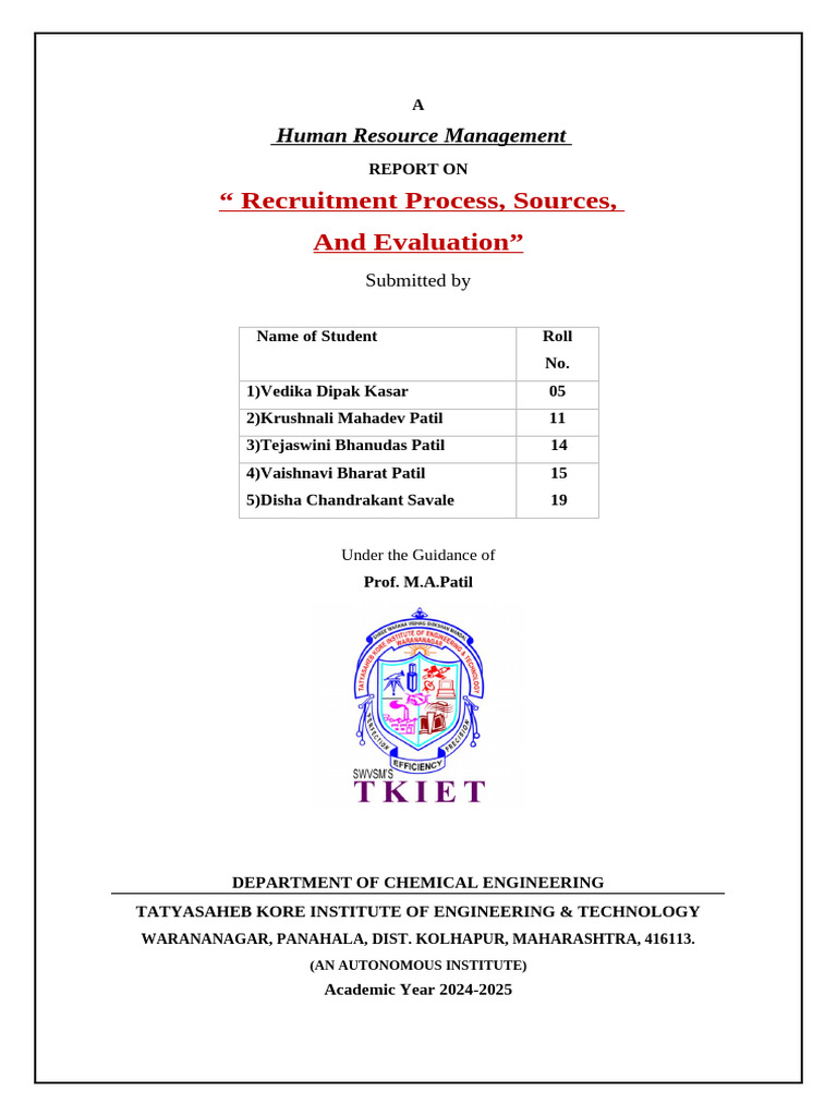 Hrm Final Report | PDF