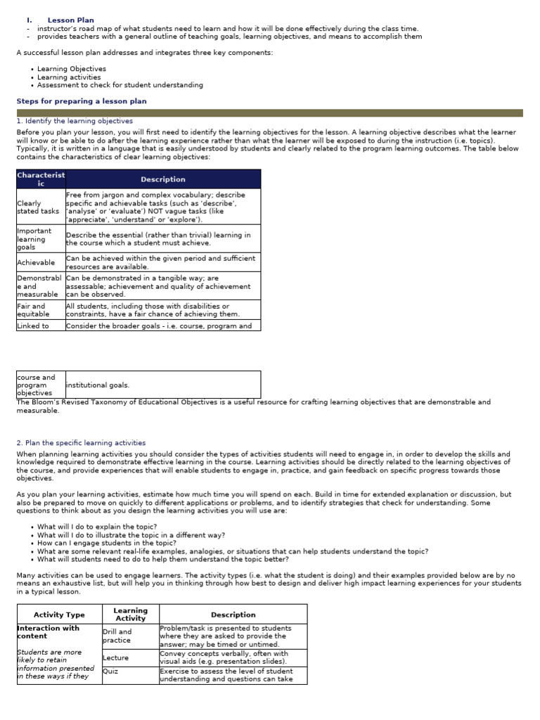 Lesson 5. Making A Test Plan. | PDF | Educational Assessment | Learning
