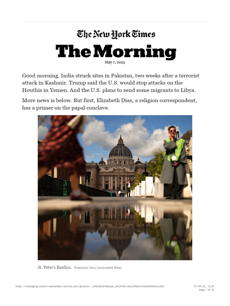 The Morning - The Conclave Begins Censored | PDF | Pope | Pope Francis