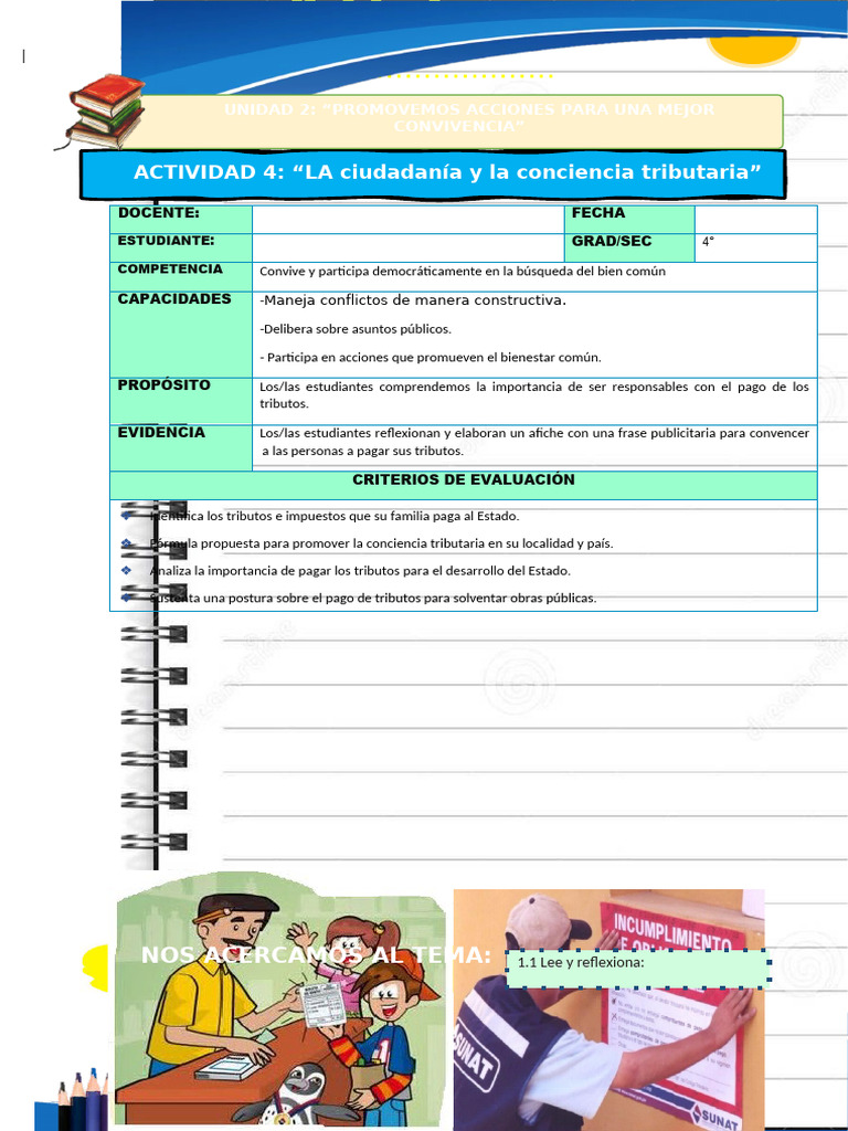 02. Ficha de actividad S4 (U2) (4° grado) - DPCC (1) | PDF | Impuestos