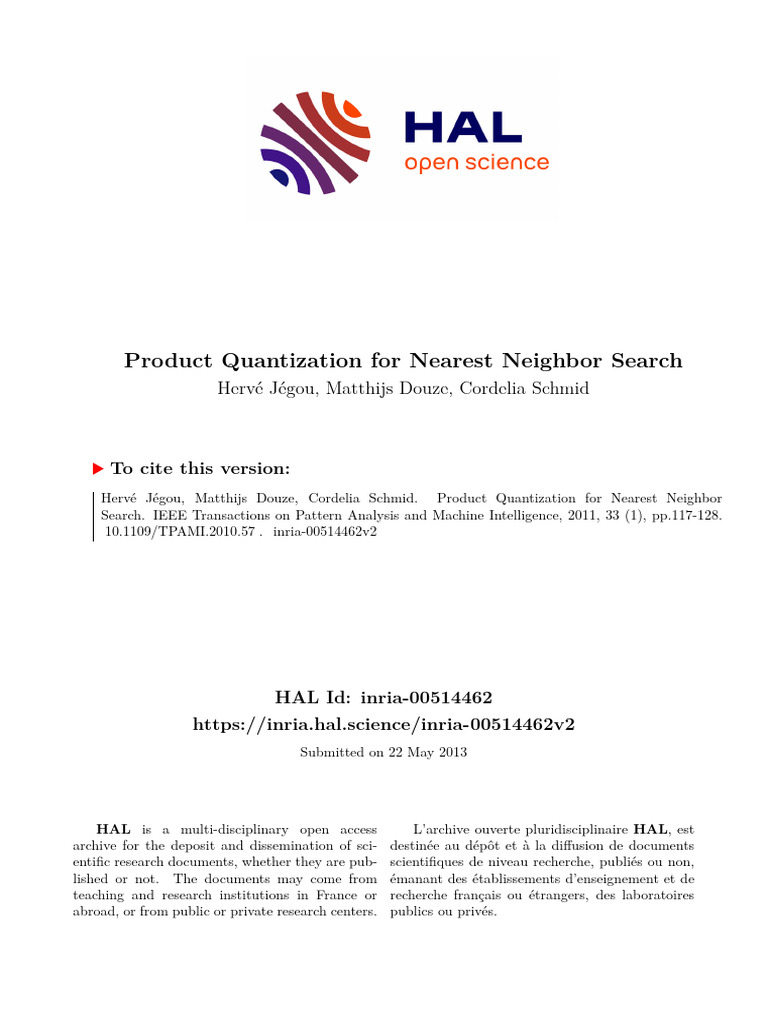 Product Quantization For Nearest Neighbor Search | PDF | Estimator | Algorithms