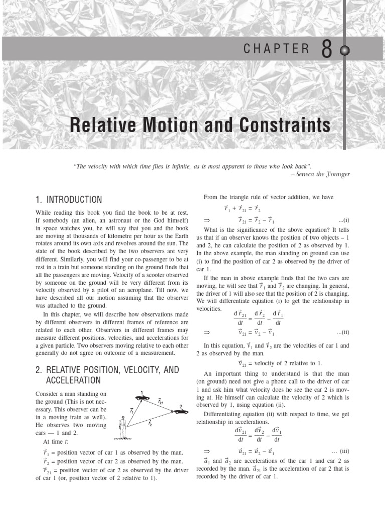 Understanding Relative Motion Concepts | PDF | Acceleration | Velocity