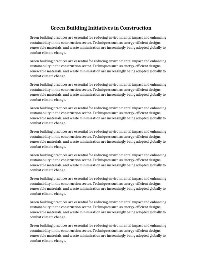 Green Building Initiatives | PDF | Green Building | Efficient Energy Use
