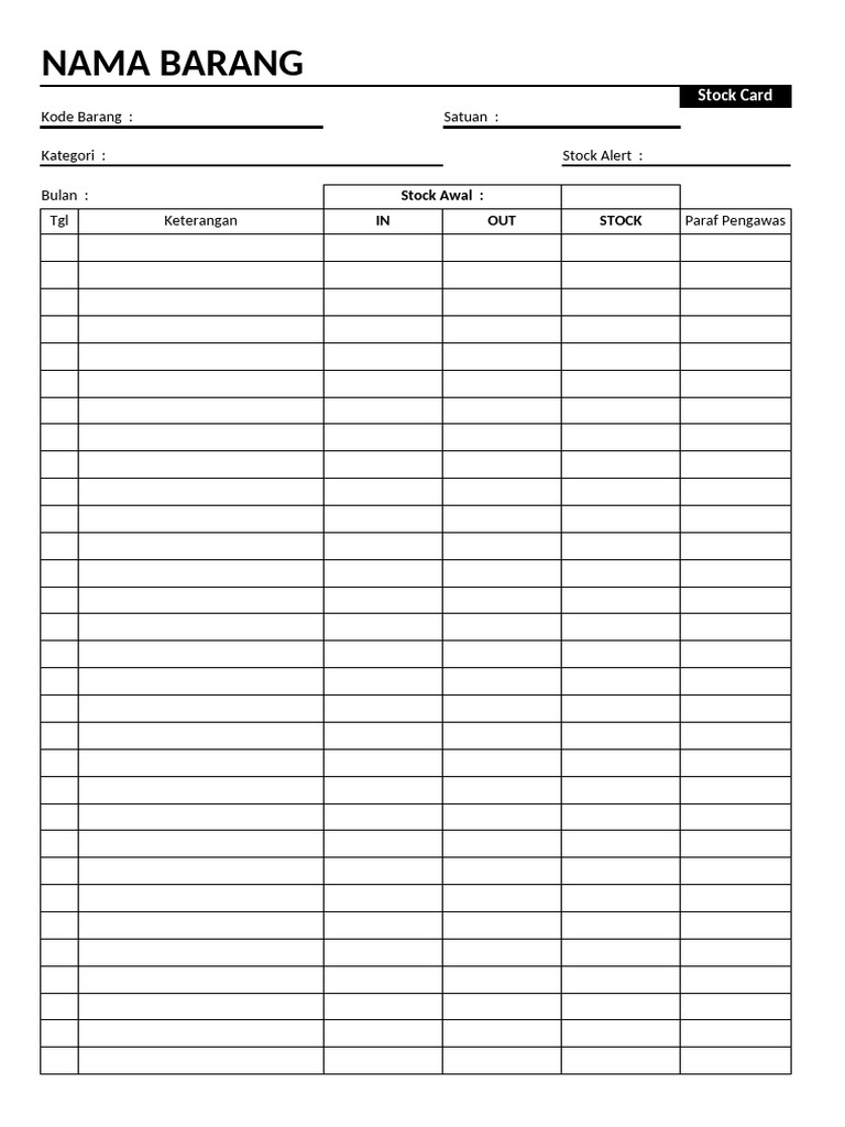 TFC - Stock Card | PDF