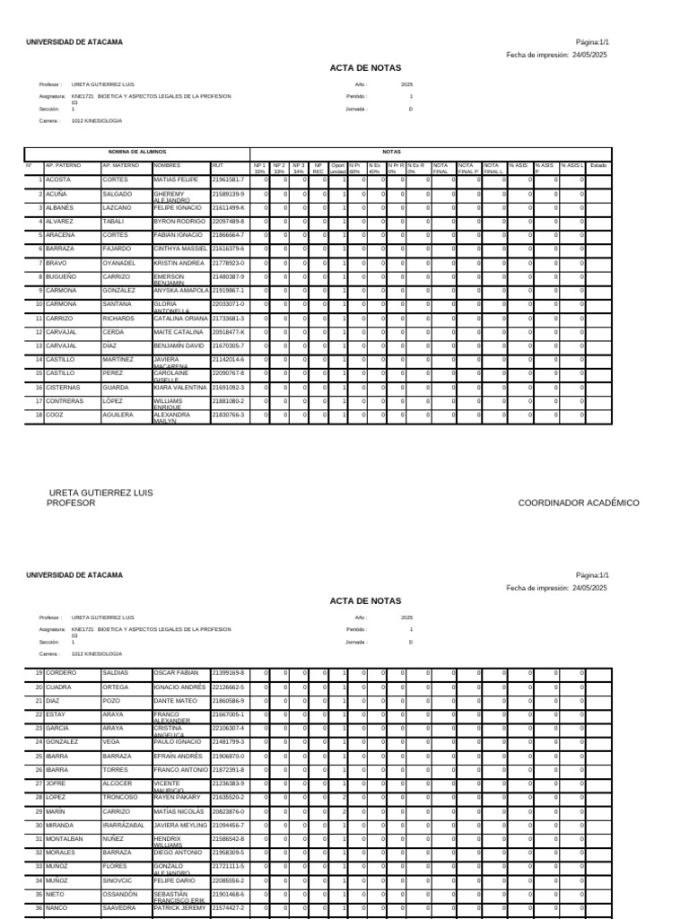 ActaSemestralNotasParciales RDLC | PDF