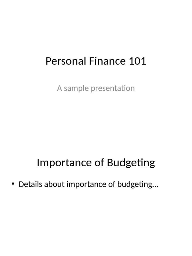Personal Finance 101 | PDF