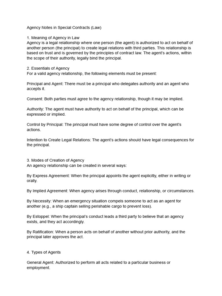 Understanding Agency in Law | PDF | Law Of Agency | Private Law
