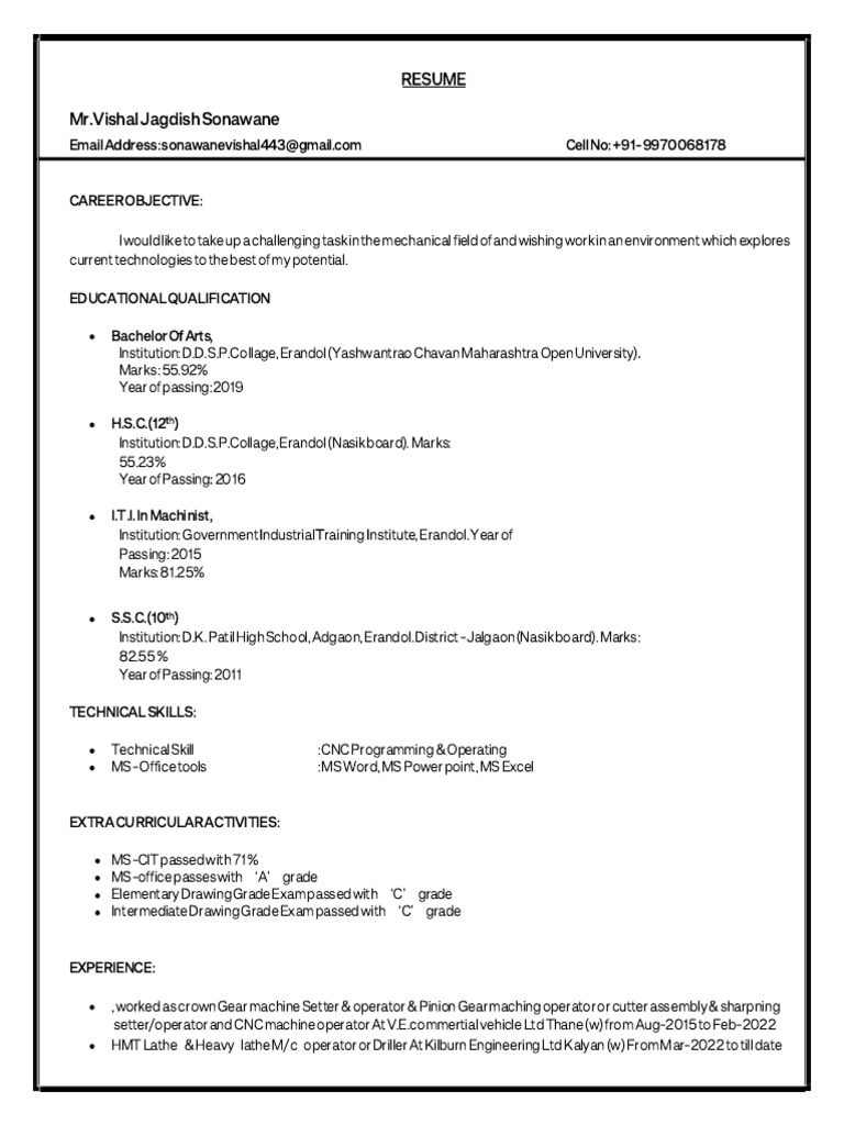 Vish+resume+ (1) Abcdpdf PDF To Word | PDF
