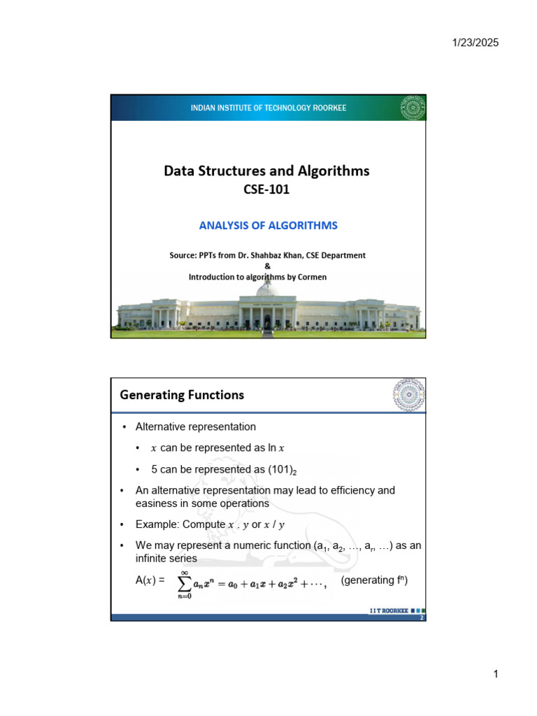 03 Analysis | PDF | Recurrence Relation | Algorithms