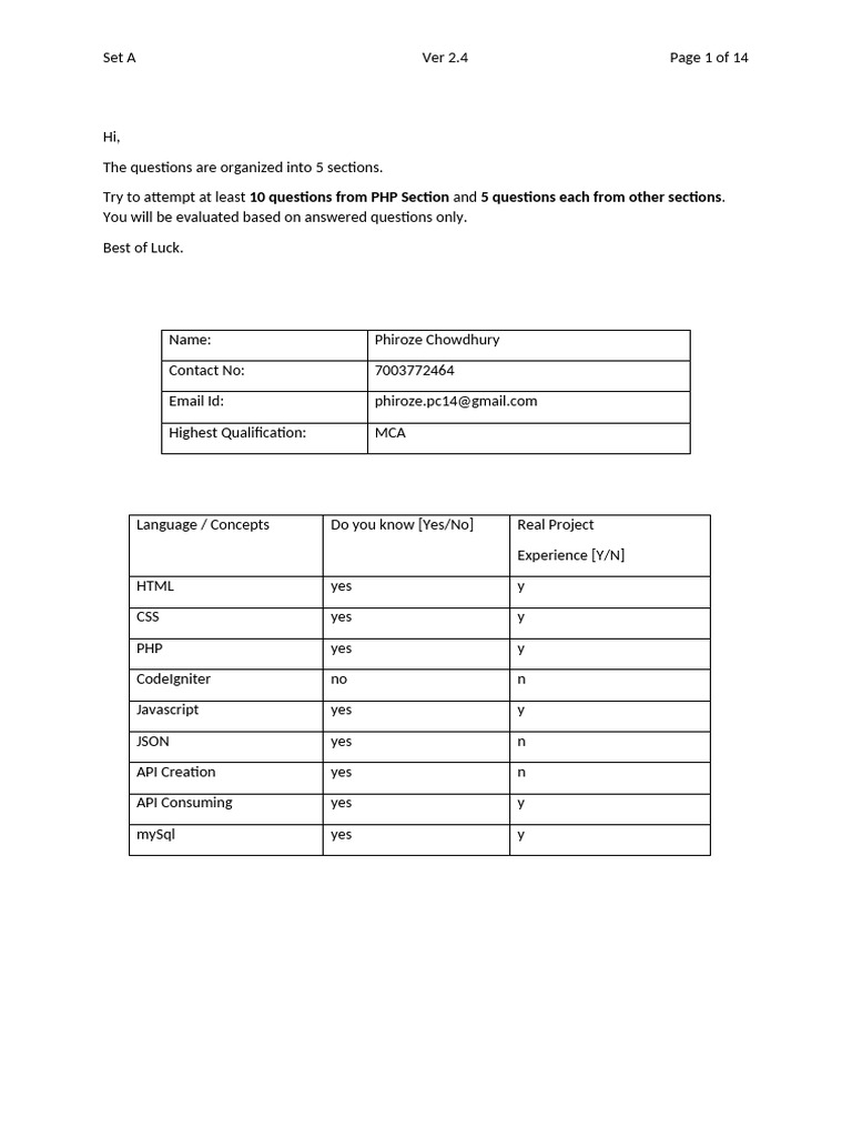 PHP and Web Development Quiz Questions | PDF | Html | Java Script
