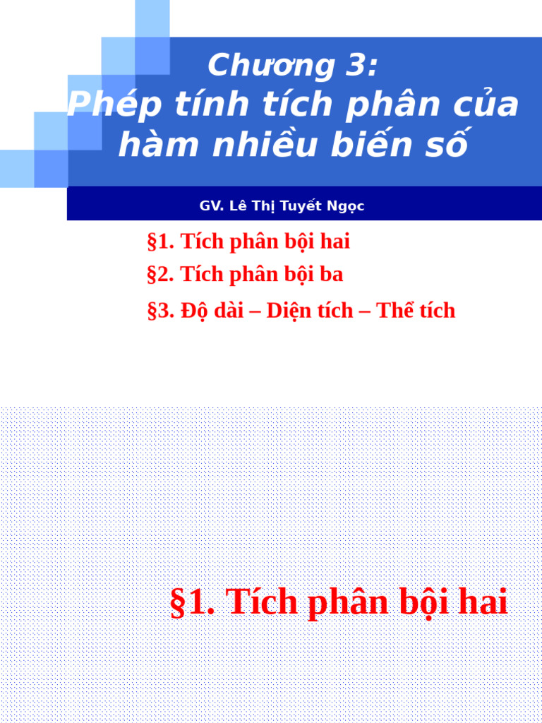 Chương 3 - GT2 - Tích Phân B I 2,3 | PDF