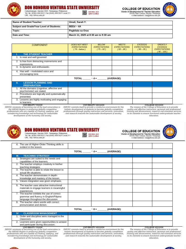 Evaluation Tool Final Demonstration | PDF | Teachers | Learning
