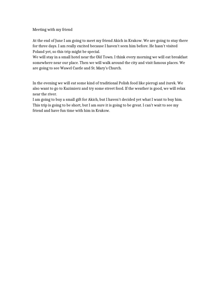Meeting With My Friend | PDF