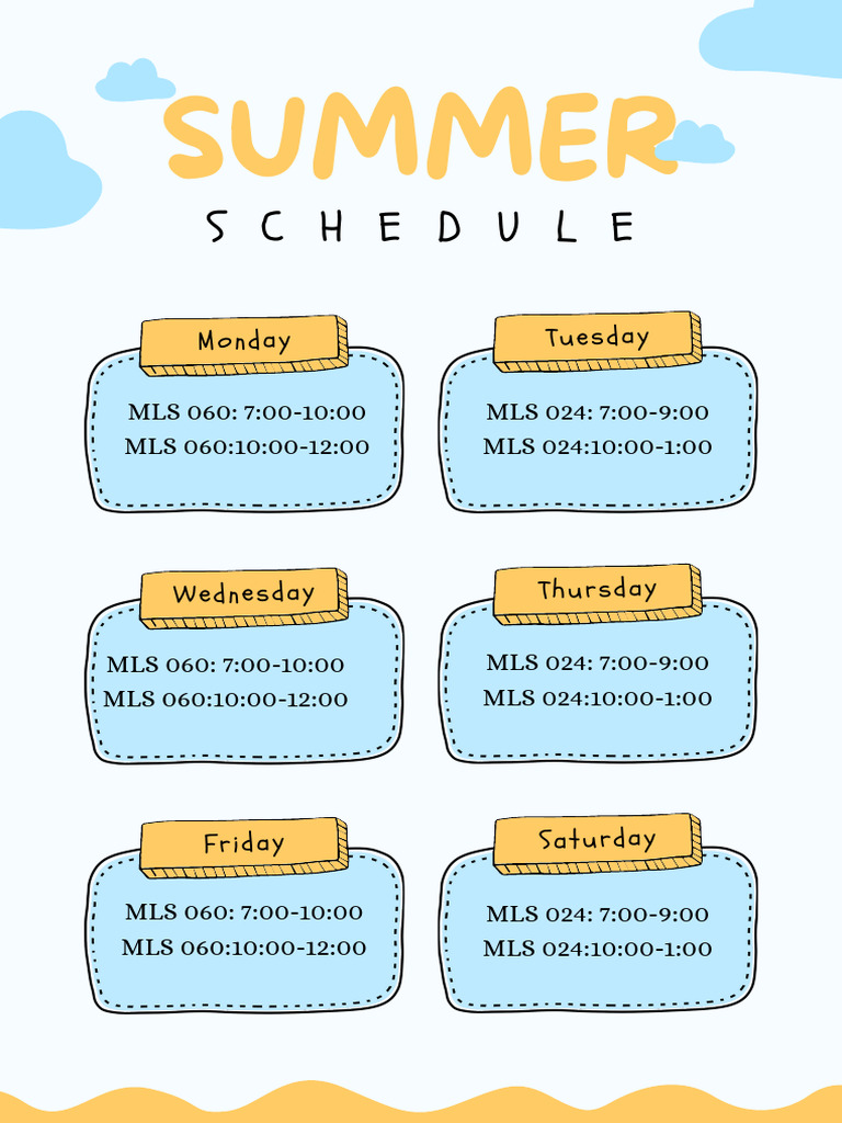 Blue Yellow Modern Weekly Schedule Planner PDF | PDF