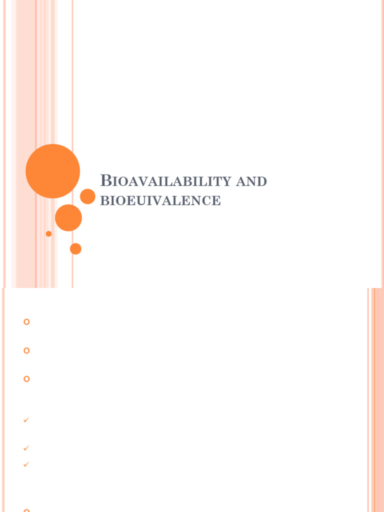 Bioavailability and BE (1) - Copy-1 | PDF | Bioavailability ...
