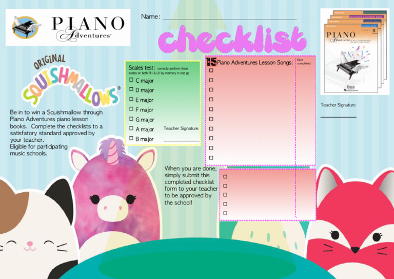 Squishmallow Contest Checklist Form | PDF