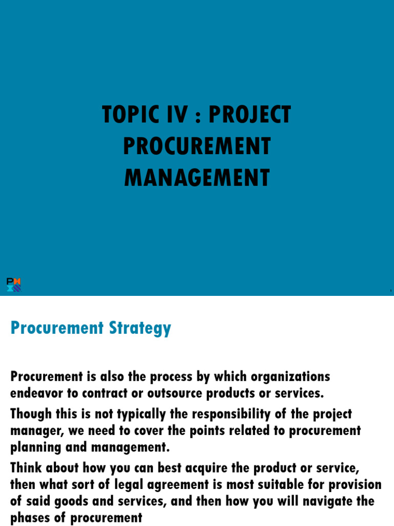 Topic 4 Project Contract Management | PDF | Procurement | Business