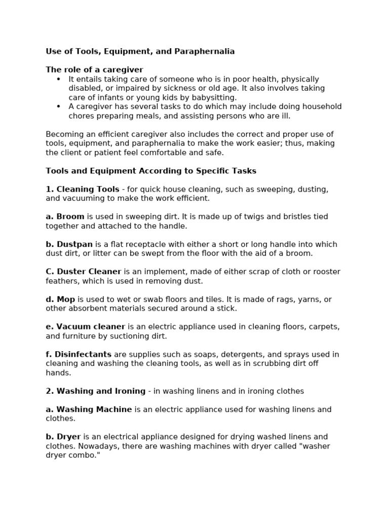 Lesson 1 - Use of Tools, Equipment, and Paraphernalia | PDF ...